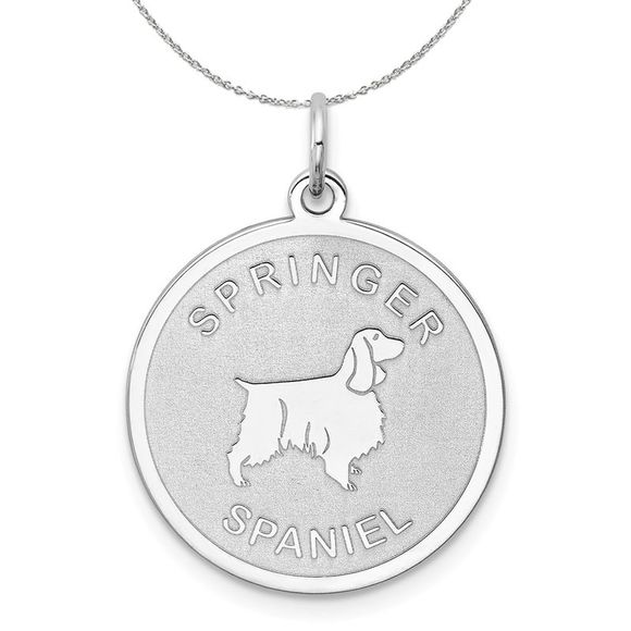 Black Bow Jewelry Co. | Jewelry | Silver Laser Etched Springer Spaniel ...